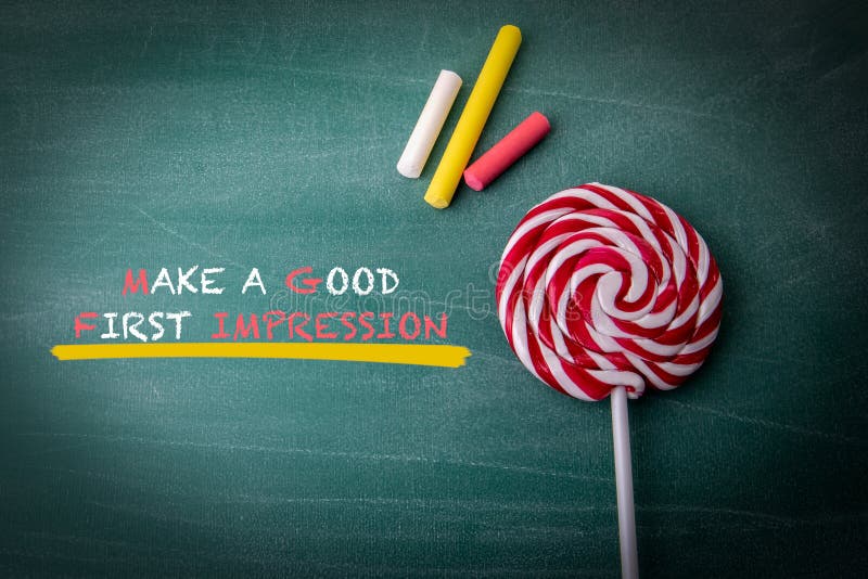 Make a Good First Impression. Text on a Green Chalk Board Stock Photo ...
