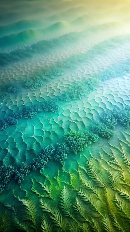 Make a Gradient from Deep Green To Sky Blue with Leaf Pattern Overlays ...