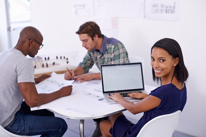 We Make a Great Team. a Architectural Colleagues Working in the Office ...