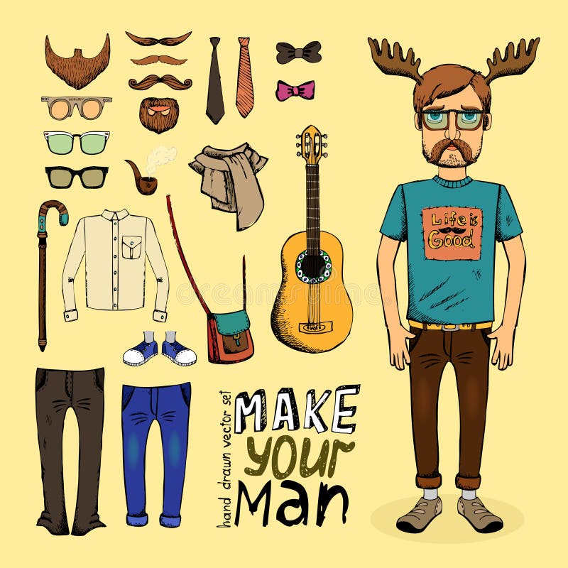 Hipster Infographics with Fashion Design Elements Stock Vector ...
