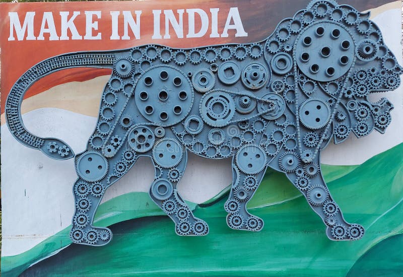 Make in India Logo Design by Waste Material Stock Image - Image of ...