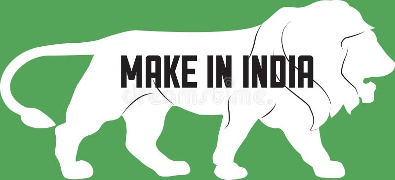Make in India White Vector Icon Make in India Lion Symbol Lion Symbol ...