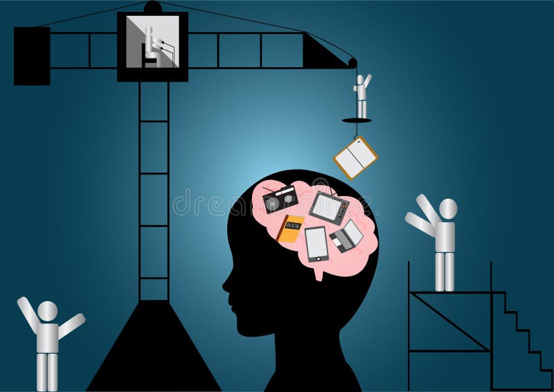 Make Kid`s Brain Expert with Knowledge Stock Vector - Illustration of ...