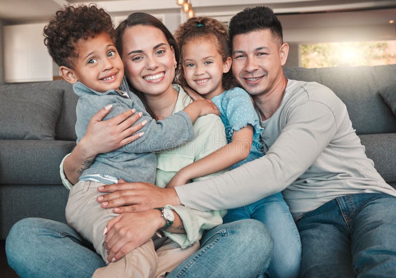 They Make Life Fun. a Young Family Spending Time Together at Home ...