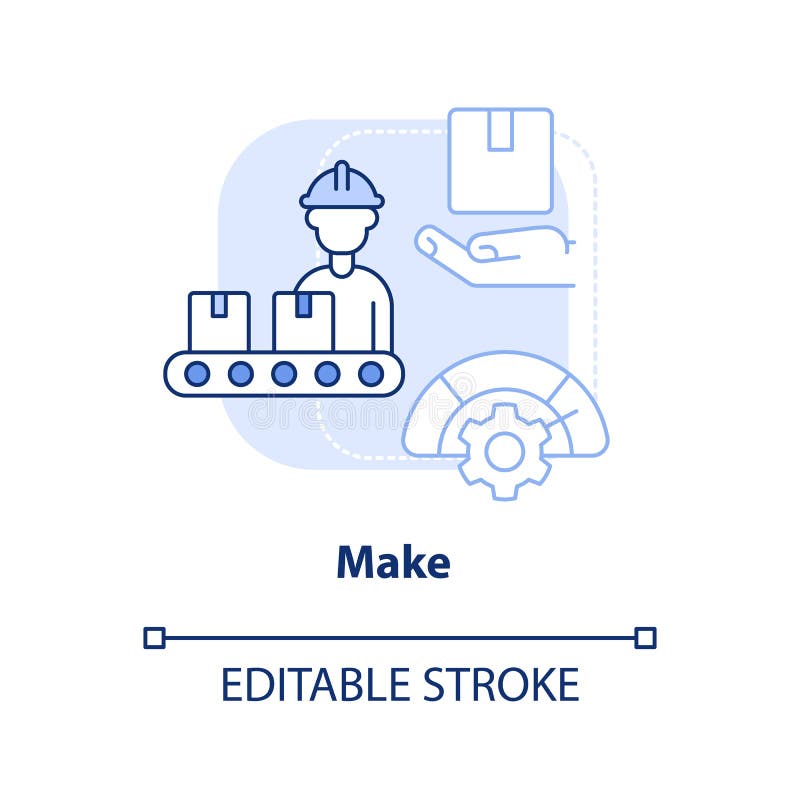 Make Light Blue Concept Icon Stock Vector - Illustration of stroke ...