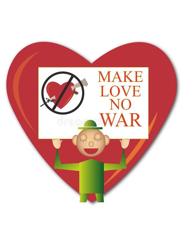 Make love, no war stock vector. Illustration of floral - 7364911
