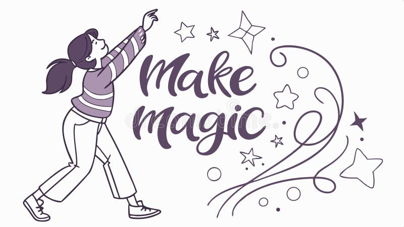Make Magic Quote with Stars, Inspiration and Wonder Vector Design ...