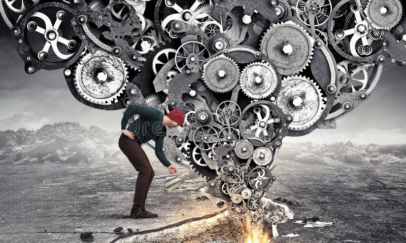 Make the Mechanism Work . Mixed Media Stock Image - Image of machine ...