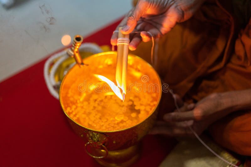 Make Merit in the Buddhist Ceremony in Thai Traditional Wedding Stock ...