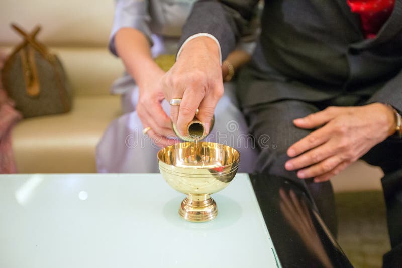 Make Merit in the Buddhist Ceremony in Thai Traditional Wedding Stock ...