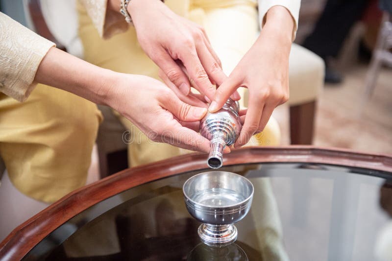 Make Merit in the Buddhist Ceremony in Thai Traditional Wedding Stock ...