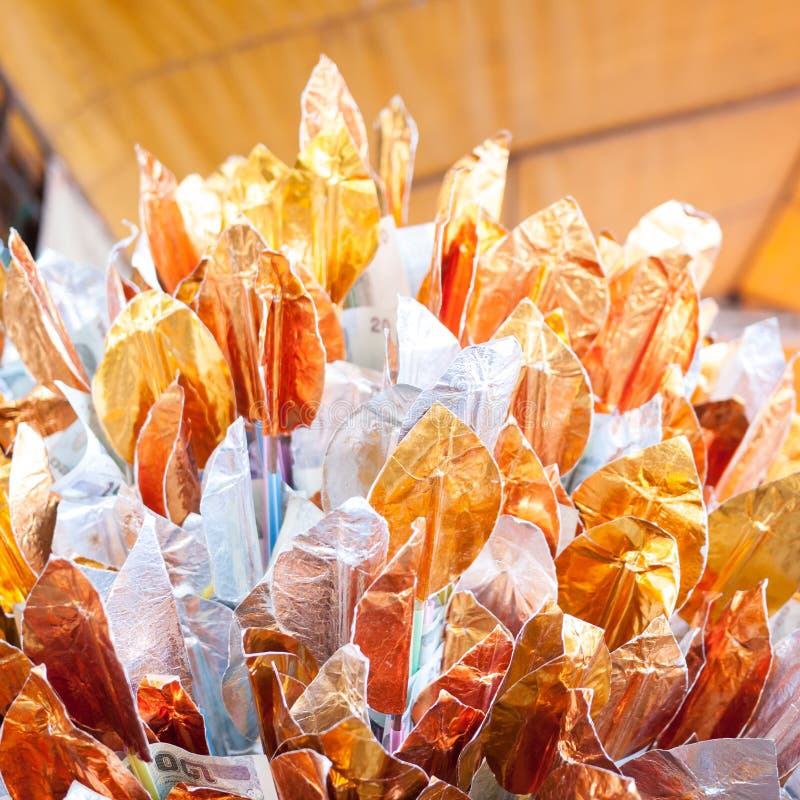 Make Merit To Buddhist Priest Stock Image - Image of gold, silver: 29560913