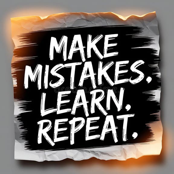 Make Mistakes. Learn. Repeat Stock Illustration - Illustration of ...