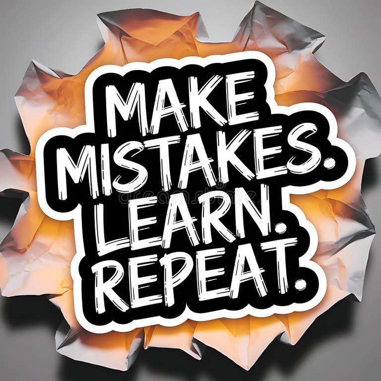 Make Mistakes. Learn. Repeat Stock Illustration - Illustration of ...