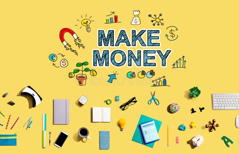 Make Money with Electronic Gadgets and Office Supplies Stock Image ...