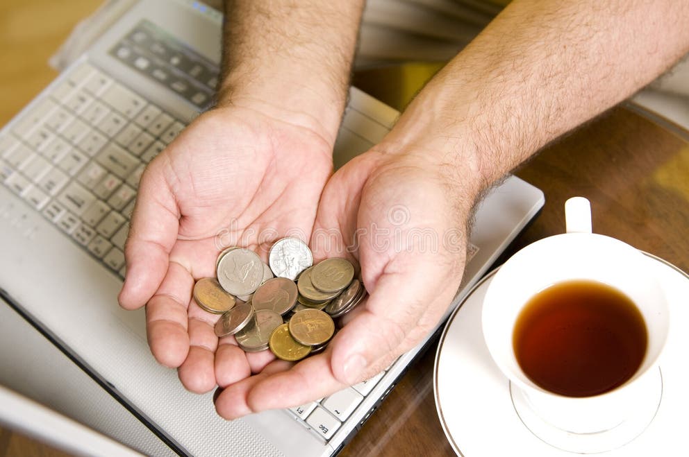 Make money with computer ! stock photo. Image of manager - 11284152