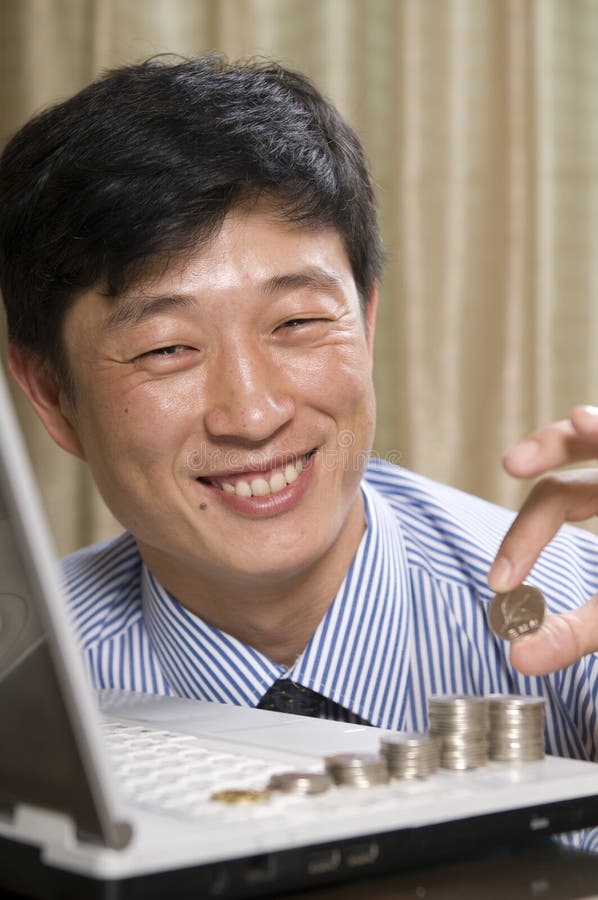 Computer screen with money stock image. Image of monitor - 9063775