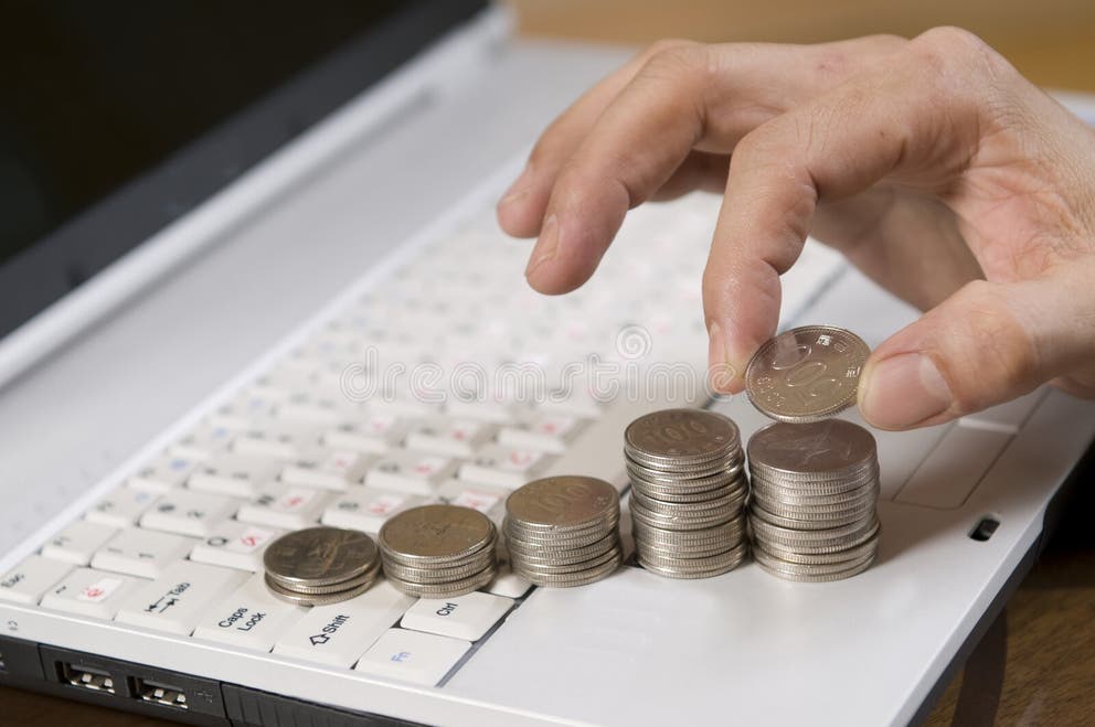 Make money with computer ! stock photo. Image of access - 11411708
