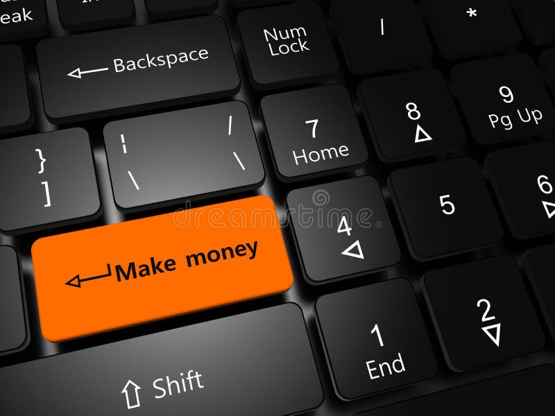 Keyboard - Green Key Make Money, Business Concept Stock Vector ...