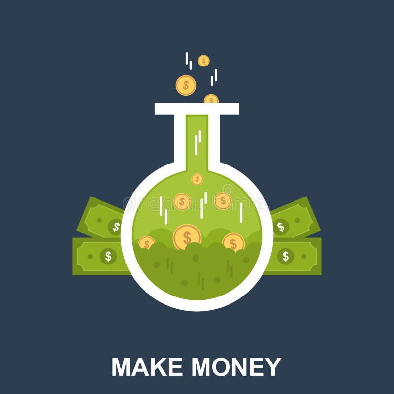 Make Money. Flat Design Concept Stock Vector - Illustration of profit ...