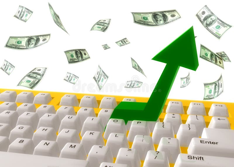 Make money keyboard symbol stock illustration. Illustration of green ...