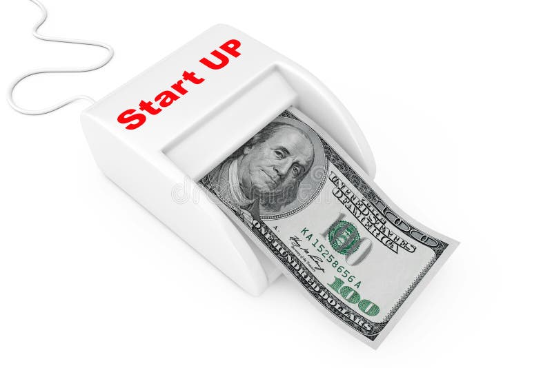 Make Money with Start Up Concept. Money Maker Start Up Machine with ...
