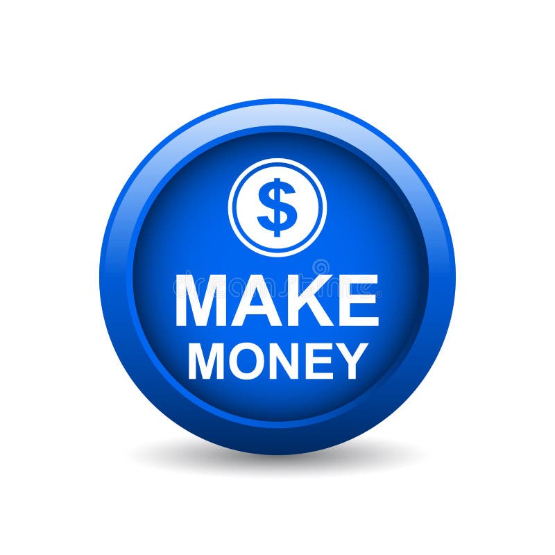 Make money web button stock illustration. Illustration of dollars ...