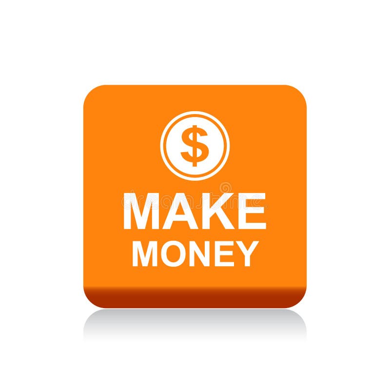 Make money web button stock illustration. Illustration of icon - 122360952