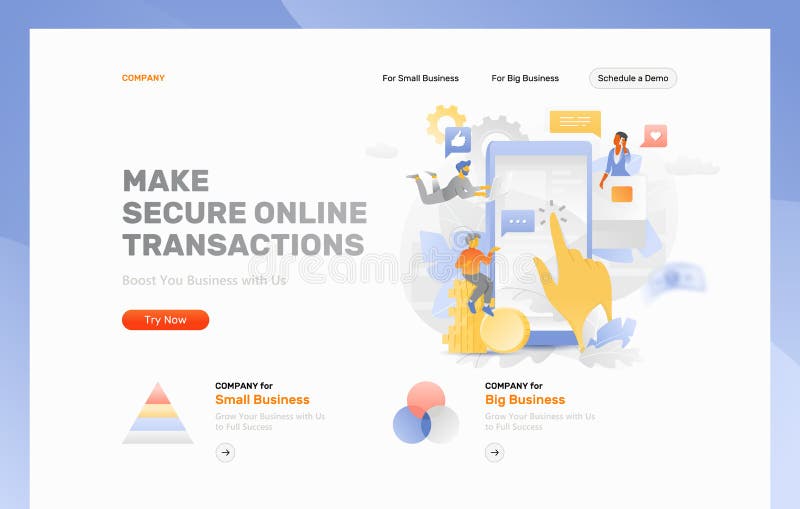 Make Online Transactions Header Template Stock Vector - Illustration of ...