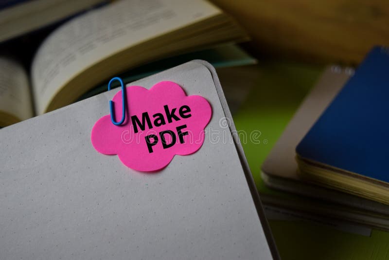 Make PDF Write on a Sticky Note Isolated on Office Desk. Business ...