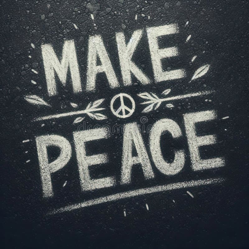 Make Peace Sign in Bold Chalk Stock Illustration - Illustration of ...