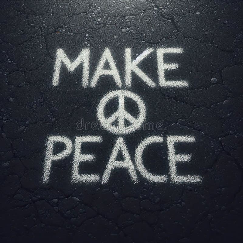 Make Peace Slogan on Pavement Stock Illustration - Illustration of ...