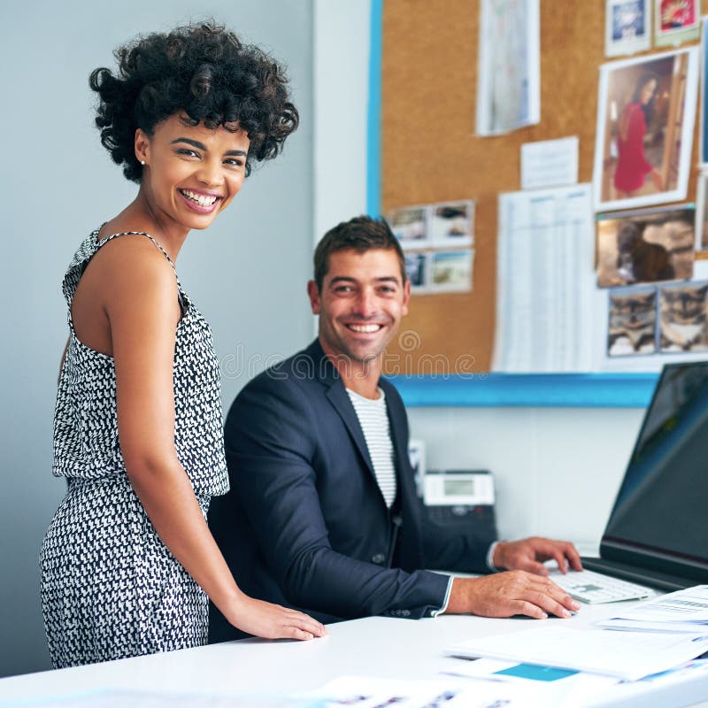 They Make the Perfect Team. Portrait of Two Coworkers Working Together ...