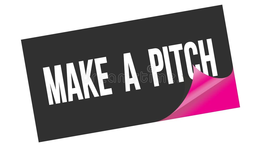 MAKE a PITCH Text on Black Pink Sticker Stamp Stock Illustration ...