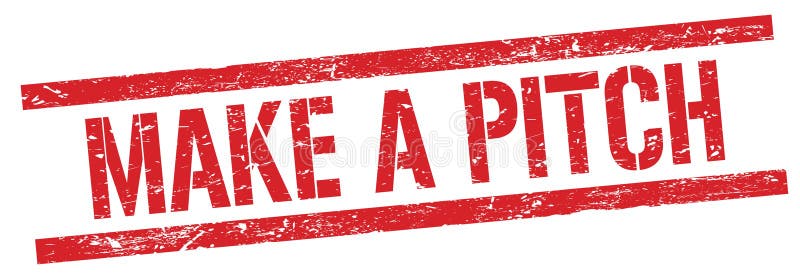 MAKE a PITCH Text on Red Grungy Rectangle Stamp Stock Illustration ...