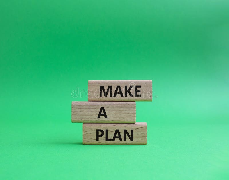 Make a Plan Symbol. Concept Word Make a Plan on Wooden Blocks ...