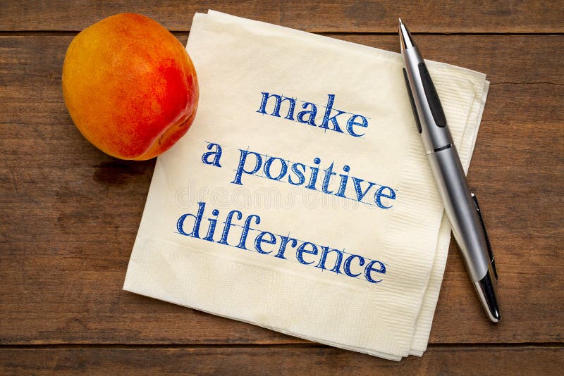 Make a positive difference stock image. Image of action - 123418663