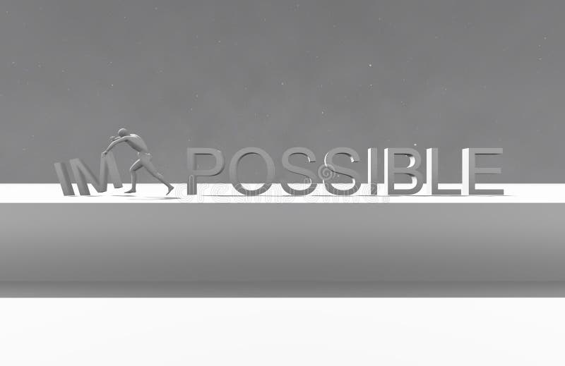 Word Impossible Transformed into Possible Stock Photo - Image of grunge ...