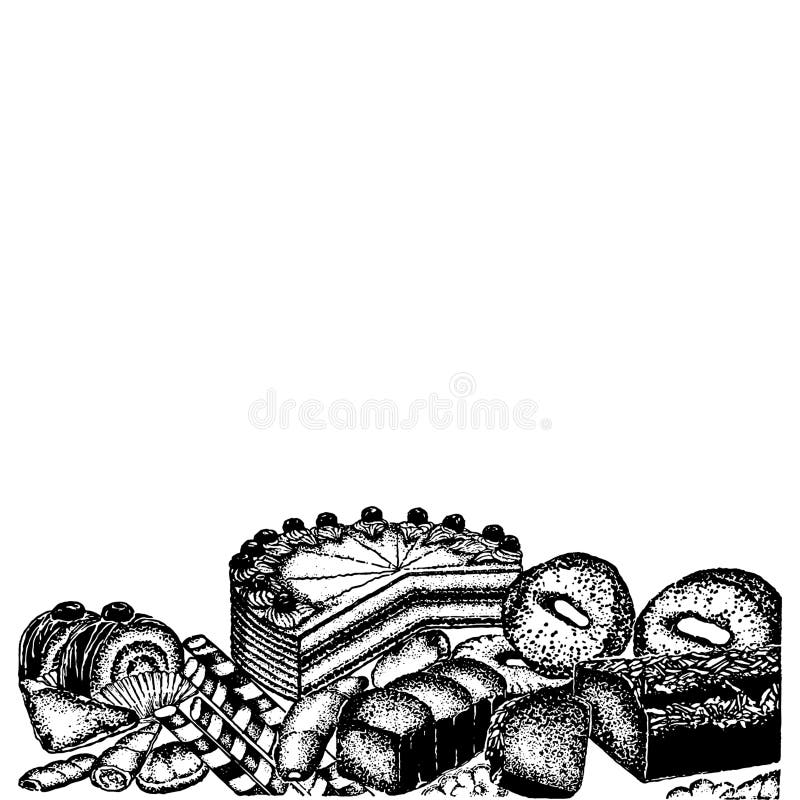 Make a Professional Bread Drawing Images Vector Stock Illustration ...
