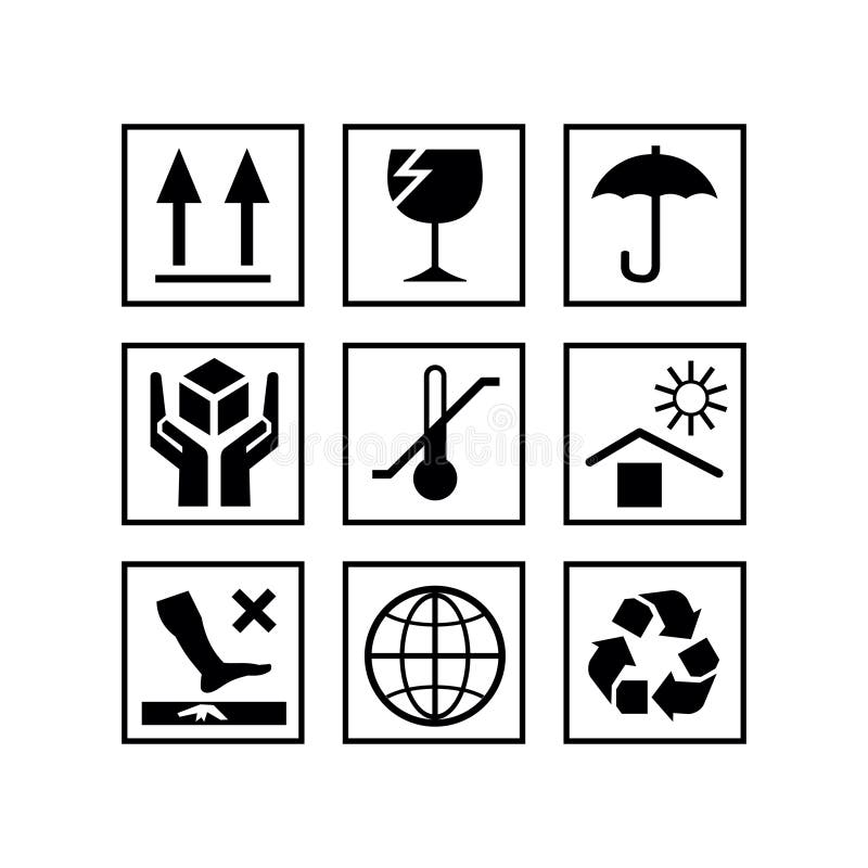 Make a Professional Corrugated Box Symbols Vector Stock Illustration ...