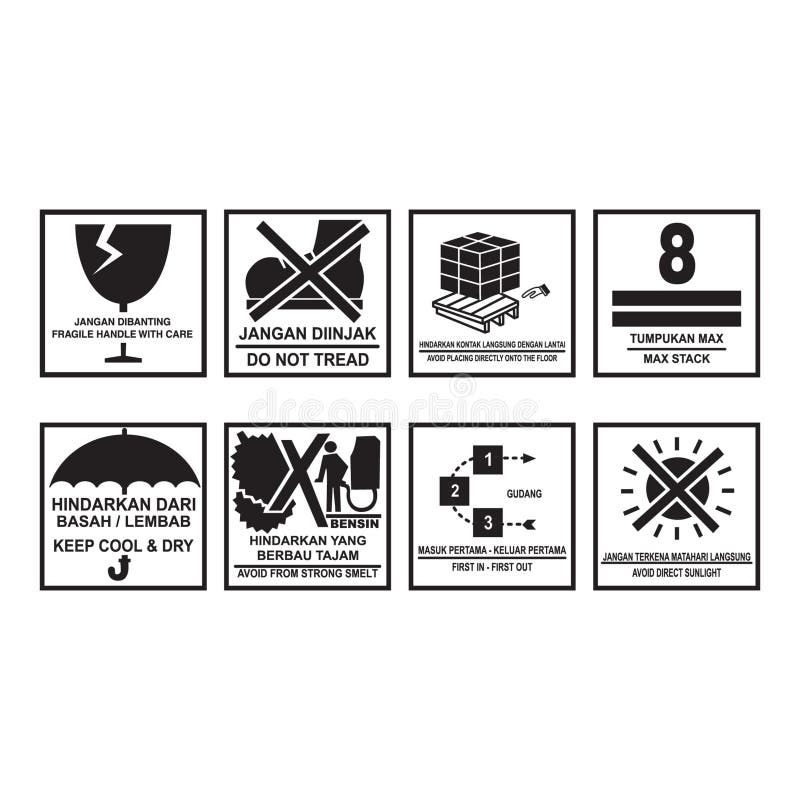 Make a Professional Package Handling Marks Icons Stock Vector ...