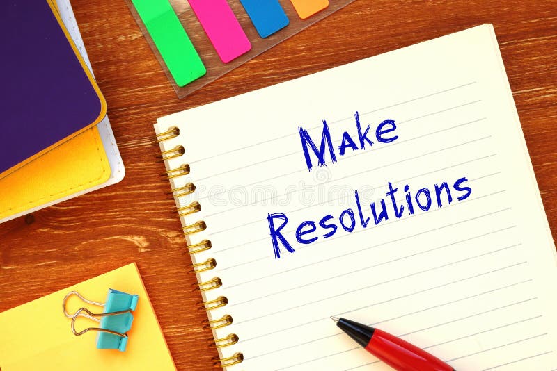 Make Resolutions Phrase on the Sheet Stock Photo - Image of lesson ...