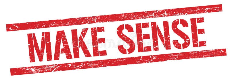 MAKE SENSE Text on Red Brown Ribbon Stamp Stock Illustration ...