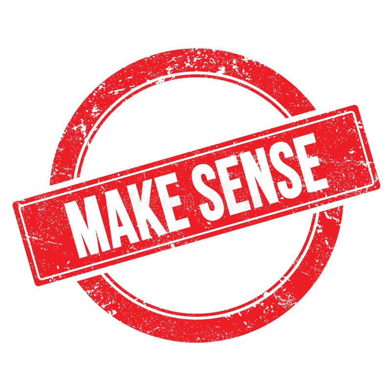 MAKE SENSE Text on Red Grungy Round Stamp Stock Illustration ...