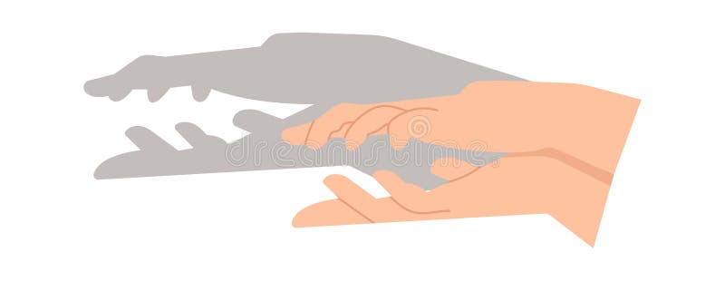 Make Shadow Hand Animals Flat Icon Crocodile Silhouette Stock Vector ...