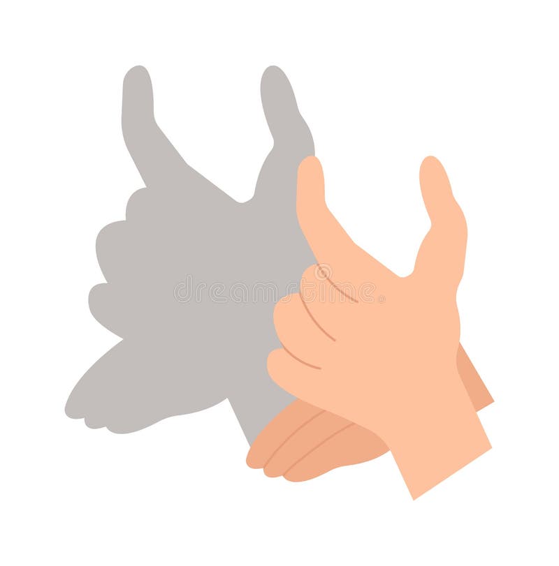Make Shadow Hand Animals Flat Icon Deer Silhouette Stock Vector ...