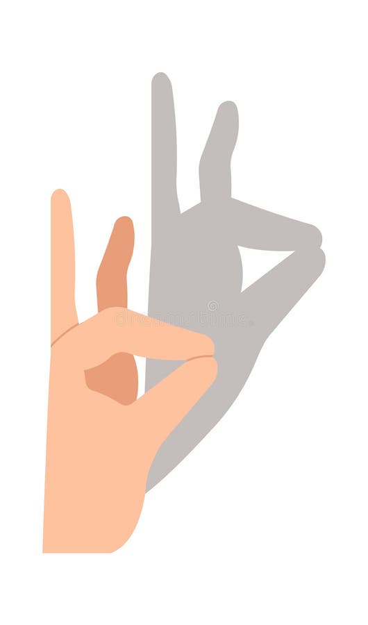 Make Shadow Hand Animals Flat Icon Rabbit Silhouette Stock Vector ...