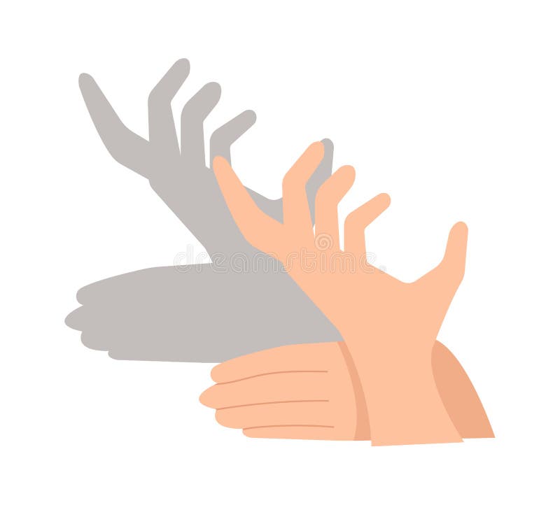 Make Shadow Hand Animals Flat Icon Stock Vector - Illustration of ...