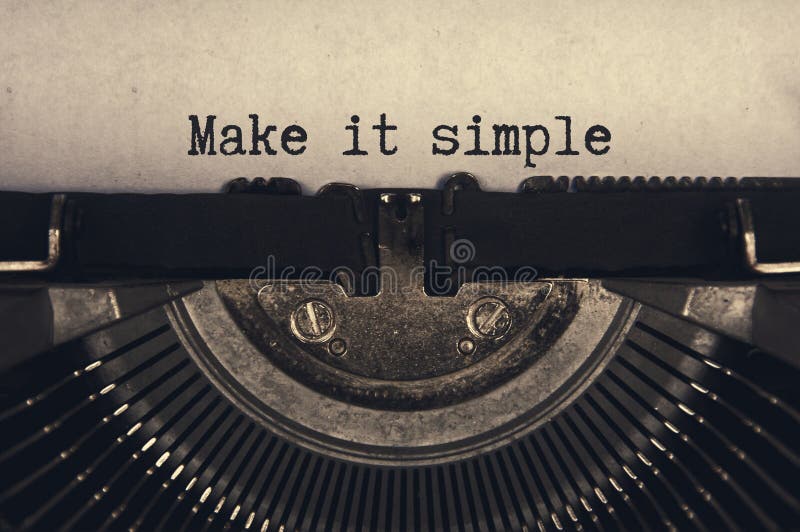 Make it Simple Text Typed on an Old Vintage Typewriter in Black and ...