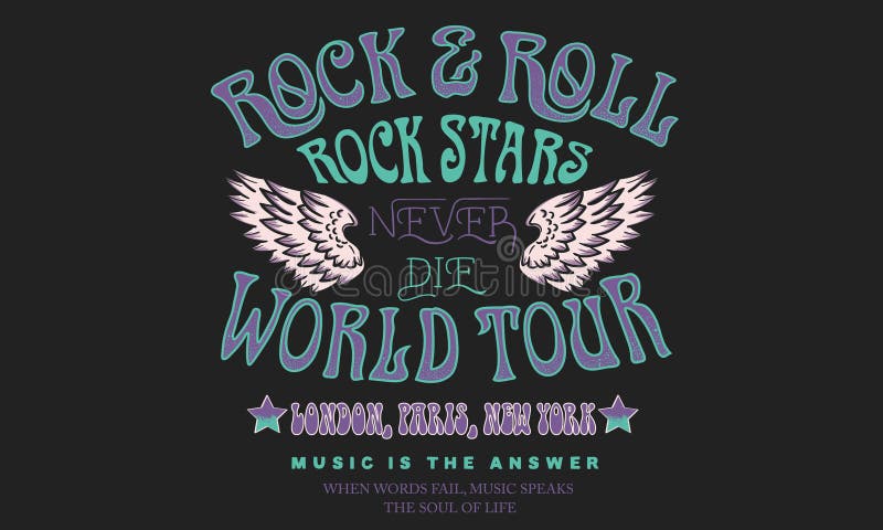 Make Some Noise. Rock and Roll Graphic Print Design. Stock Vector ...